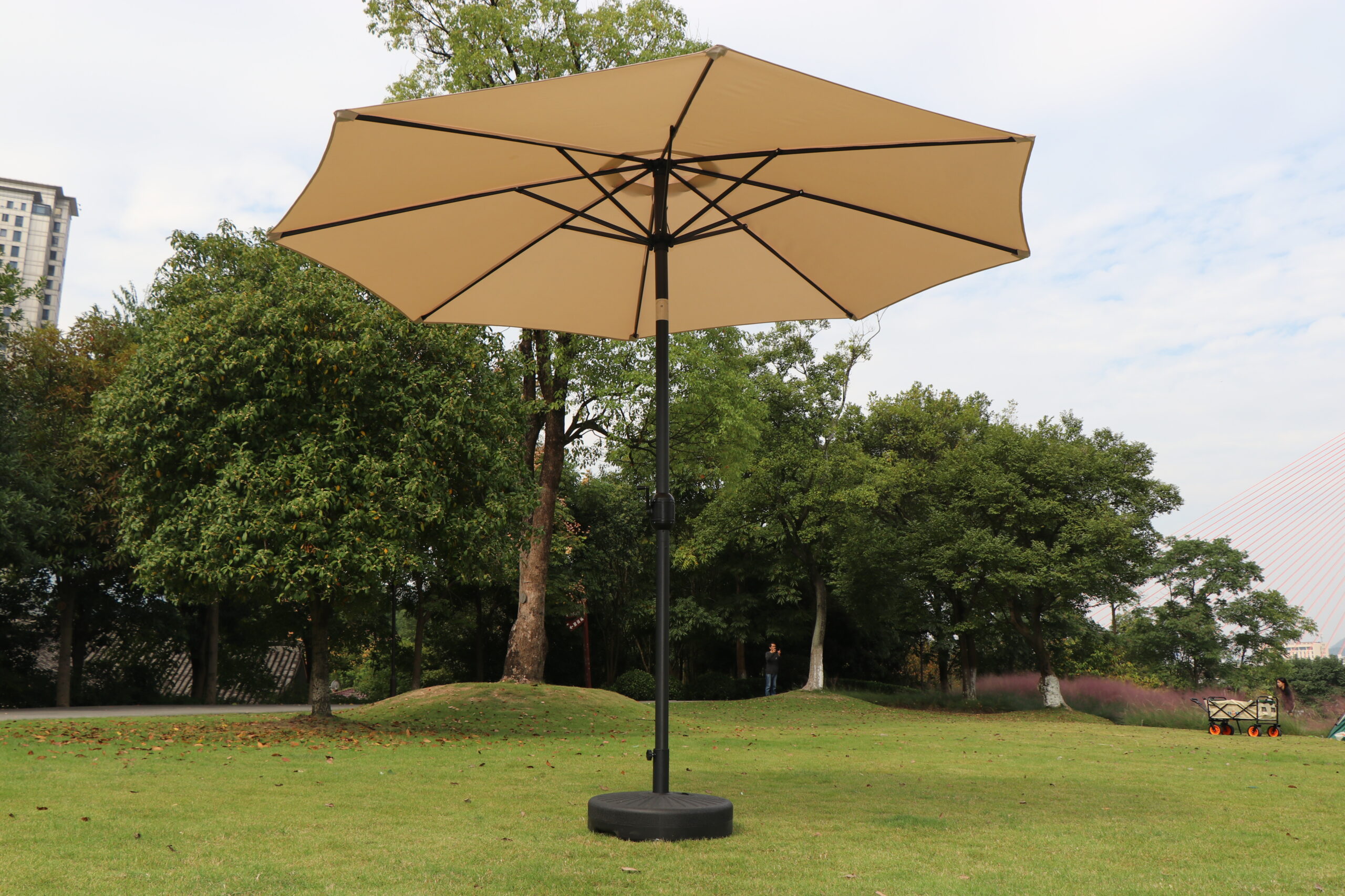 JMU004 dia3.0m aluminum+iron crank umbrella with tilt
